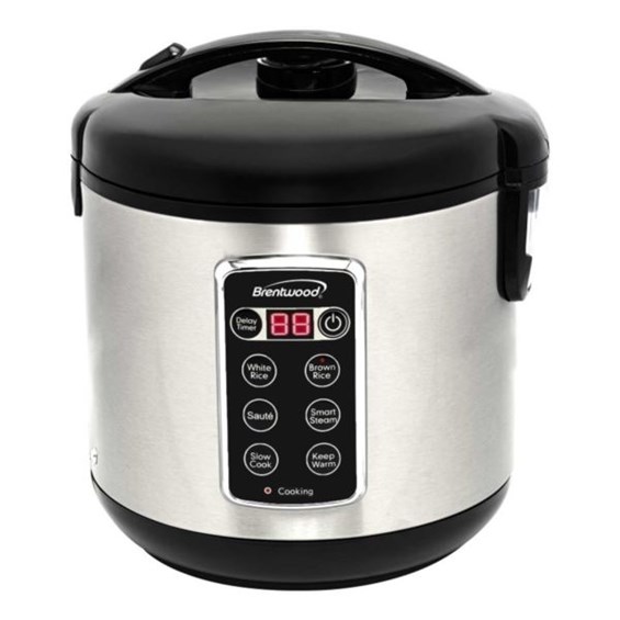 7 Function Digital Rice Cooker with Steam Tray - (Stainless Steel ...