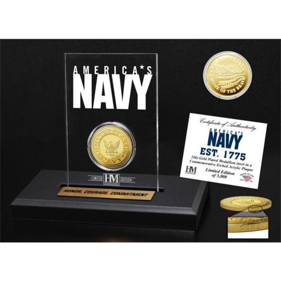 United States Navy Gold Coin Etched Acrylic | Choose-Your-Gift
